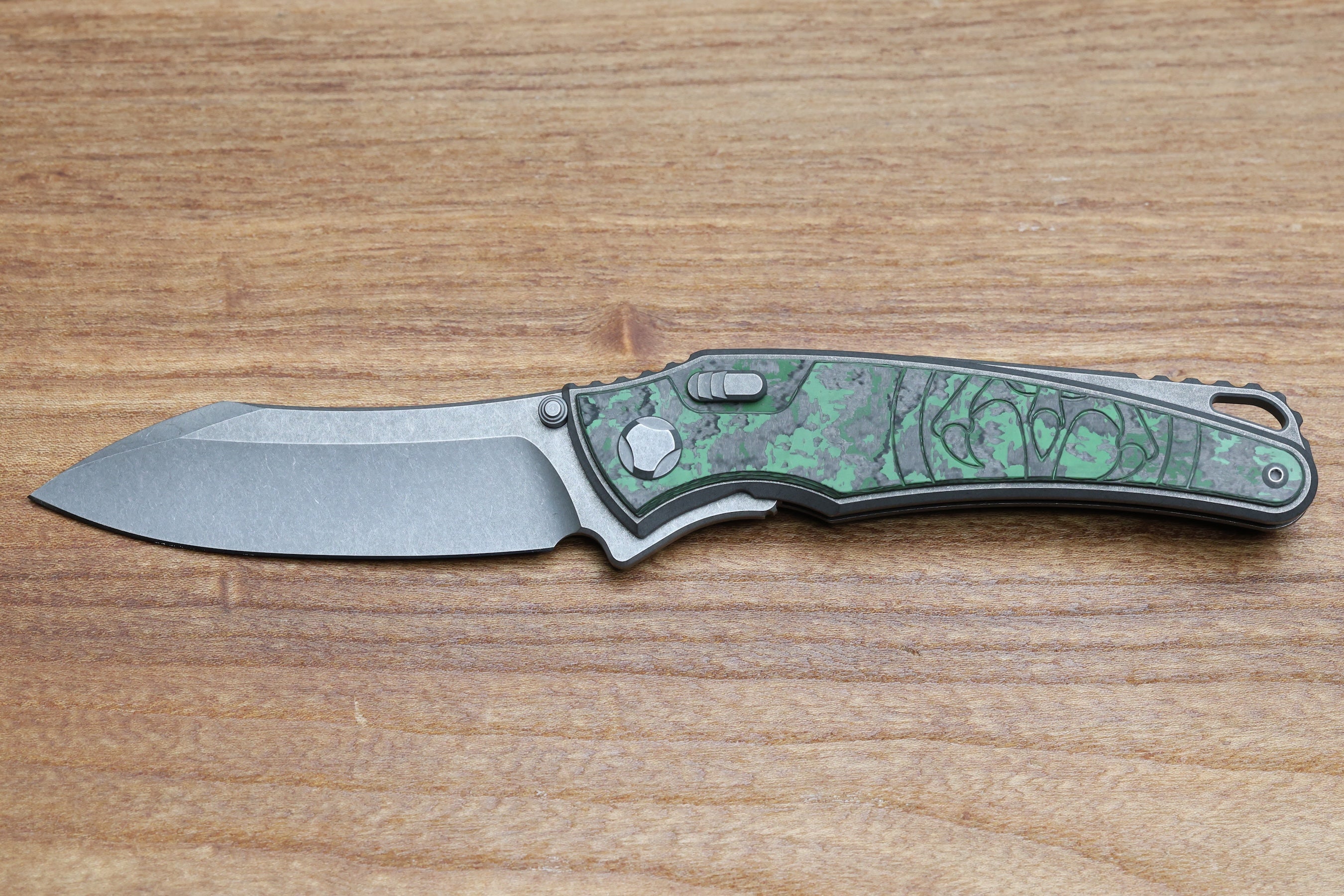 HAWK KNIVES TALON STONEWASHED M390 BLADE, JUNGLE WEAR FAT CARBON ...