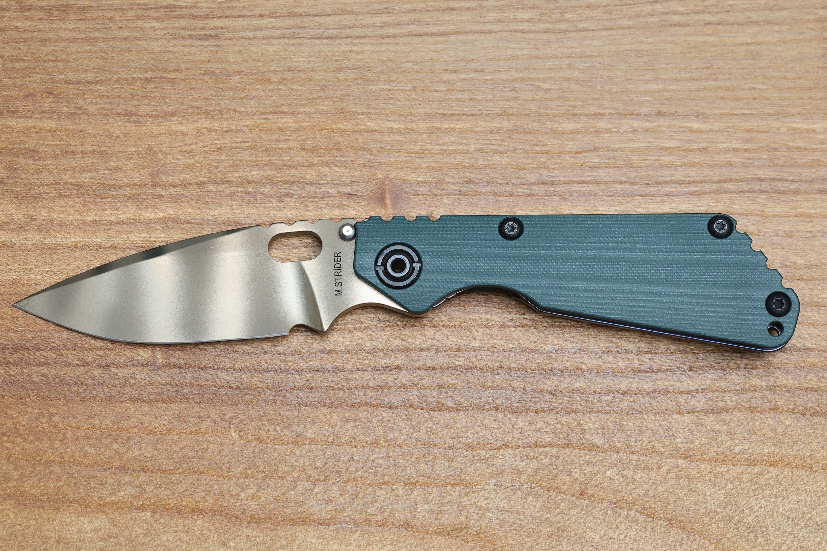 STRIDER KNIVES SNG - ANODIZED TITANIUM/FOREST GREEN G10 HANDLE - DROP ...